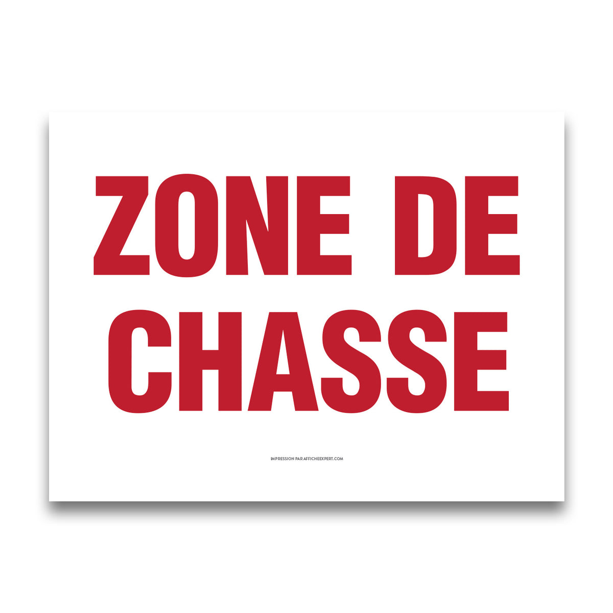 Affiche - Zone de chasse – Affiche Expert