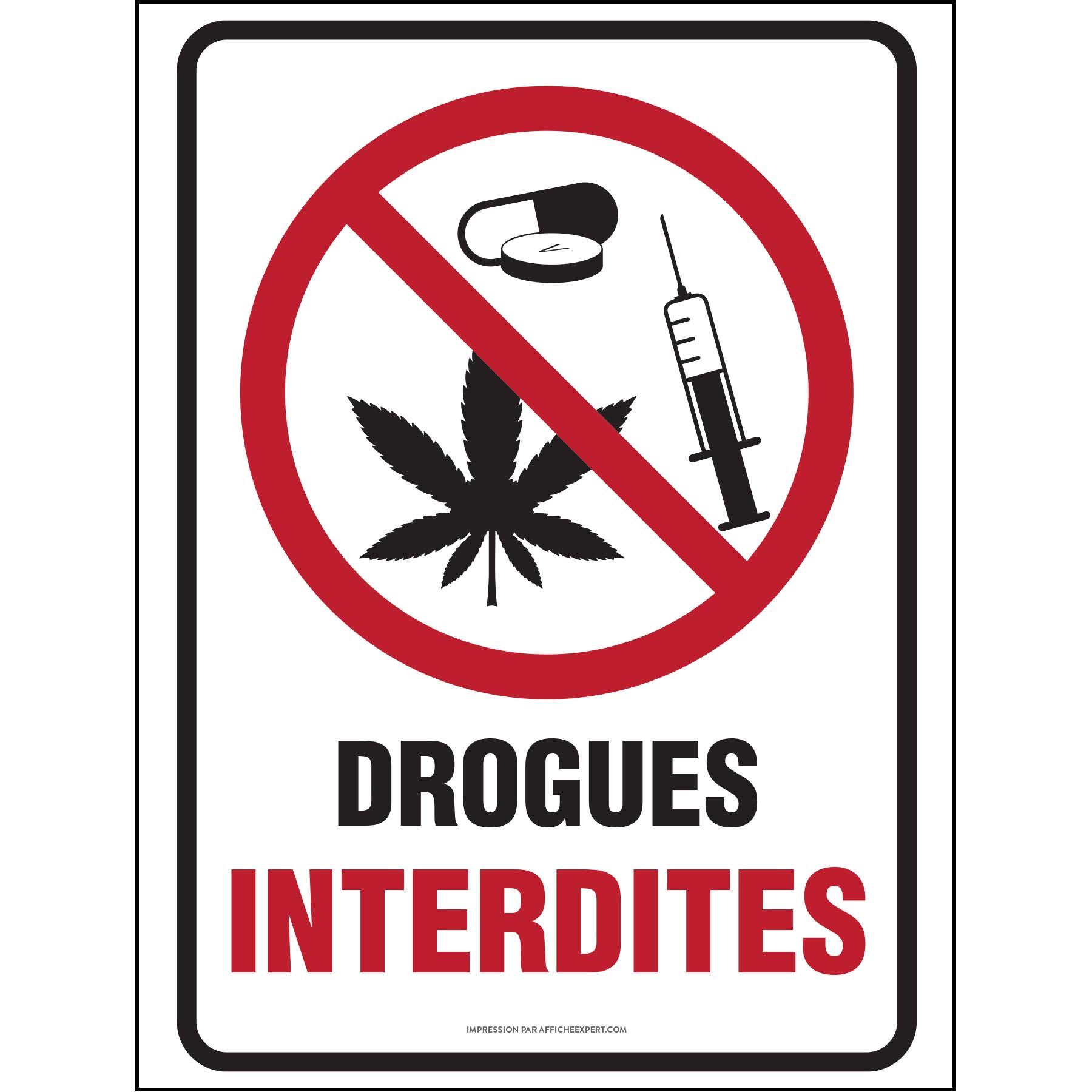 Affiche - Alcool - Drogues interdit