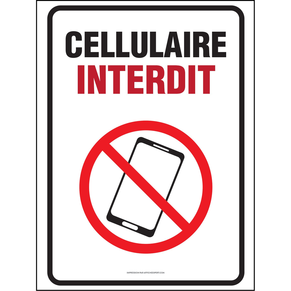 Affiche - Cellulaire interdit – Affiche Expert